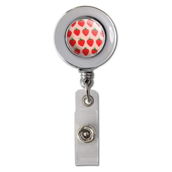 Cute Strawberry Strawberries Pattern Sketchy Retractable Reel Chrome ...