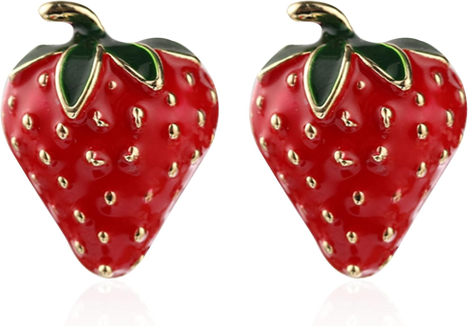 Cute Strawberry Stud Earrings For Women Hypoallergenic Funny Red ...