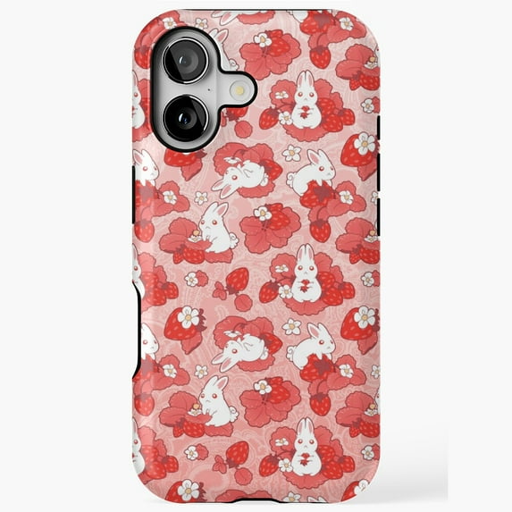Cute Strawbunny Delight Pastel Fruit Design for iPhone 17 11 12 13 14 ...