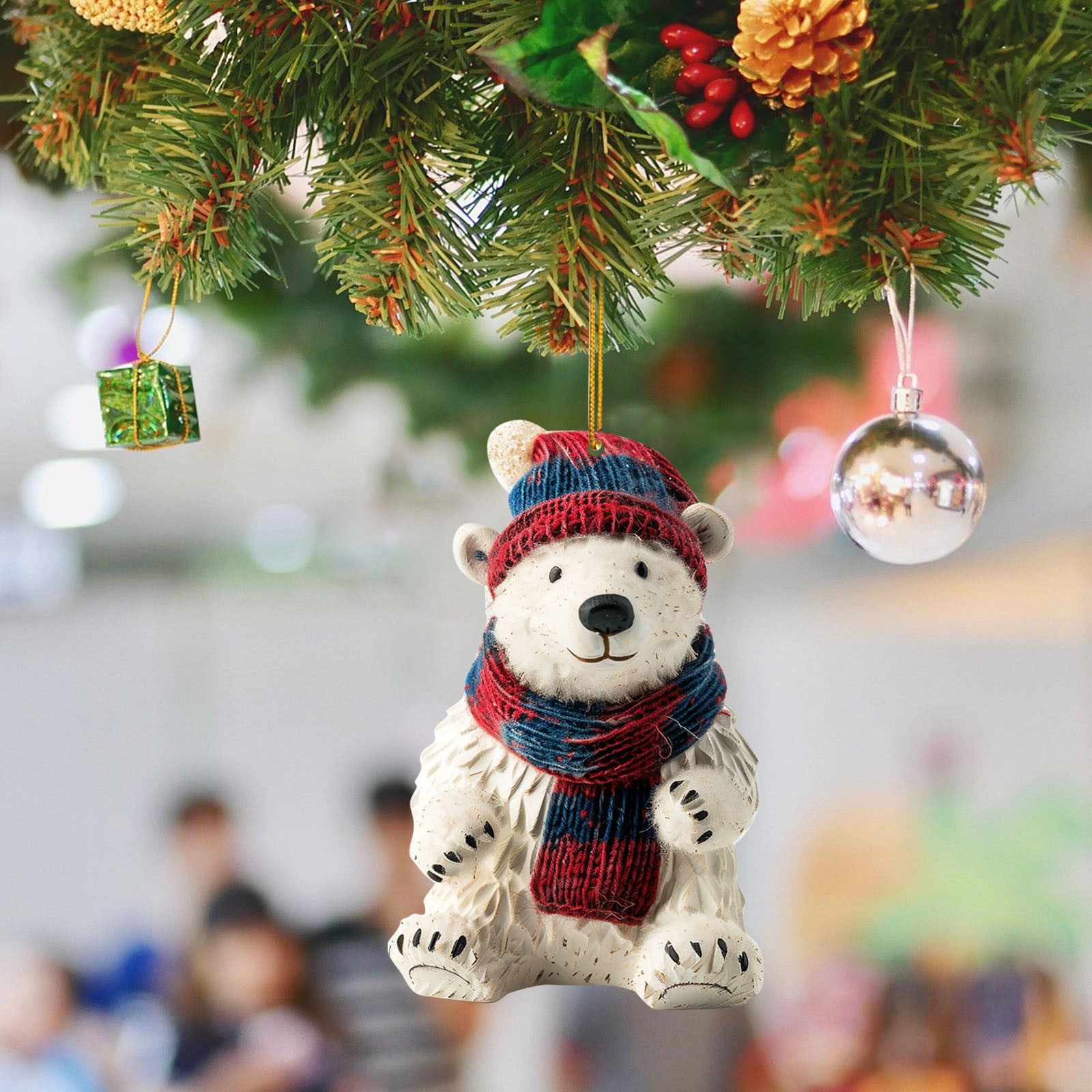 Cute Stuff Christmas Party Decorations Christmas Bear Acrylic Pendant ...