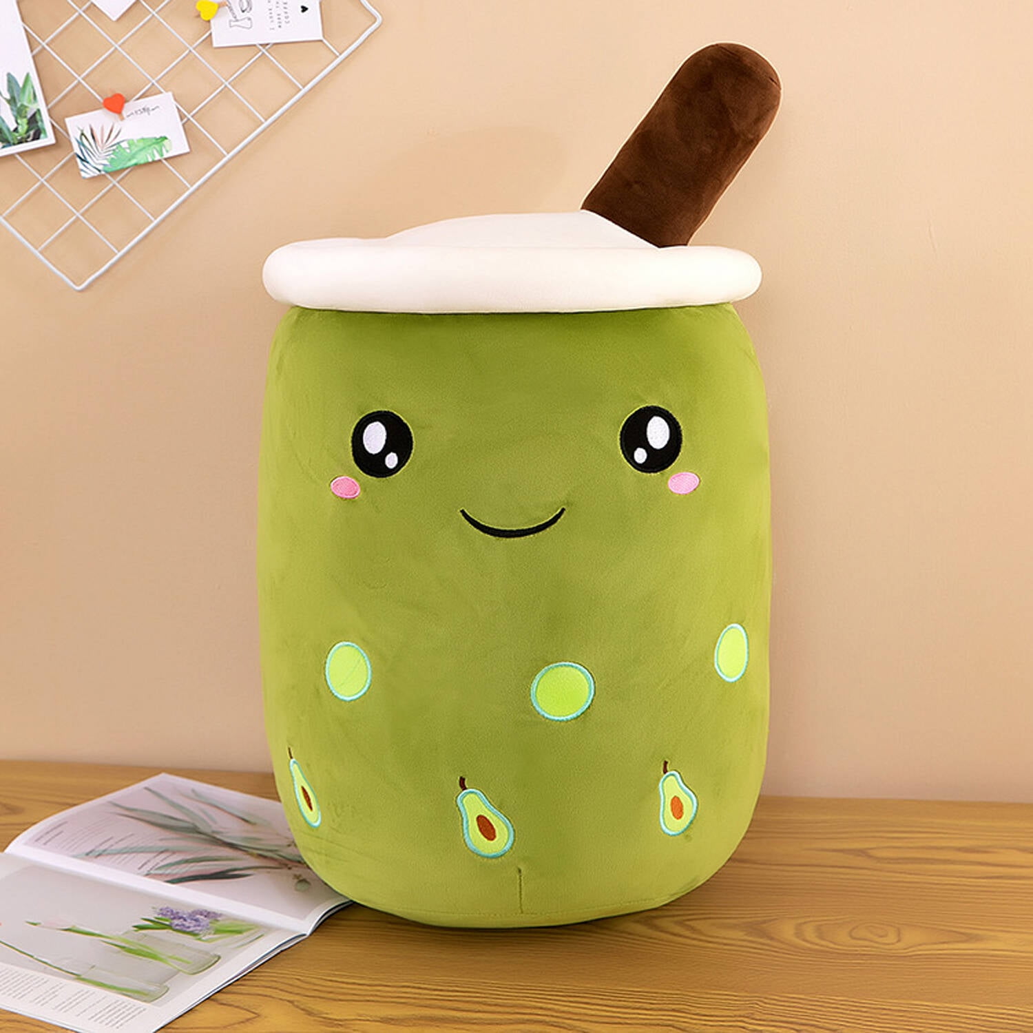 Cute Stuffed Boba Plush Bubble Tea Food Milk Cup Plushie Cartoon Pillow ...