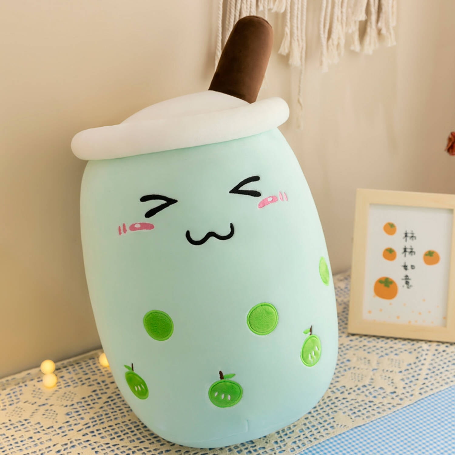 Cute Stuffed Boba Plush Bubble Tea Food Milk Cup Plushie Cartoon Pillow ...