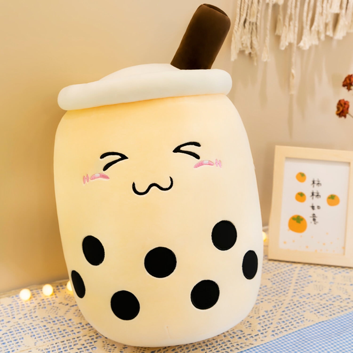 Cute Stuffed Boba Plush Bubble Tea Food Milk Cup Plushie Cartoon Pillow ...