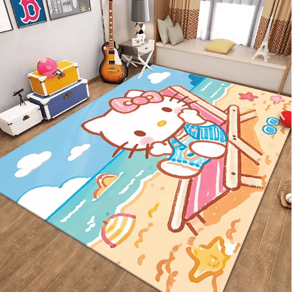 Cute Style Sanrio Hello Kitty Cartoon Living Room Bedroom Carpet ...