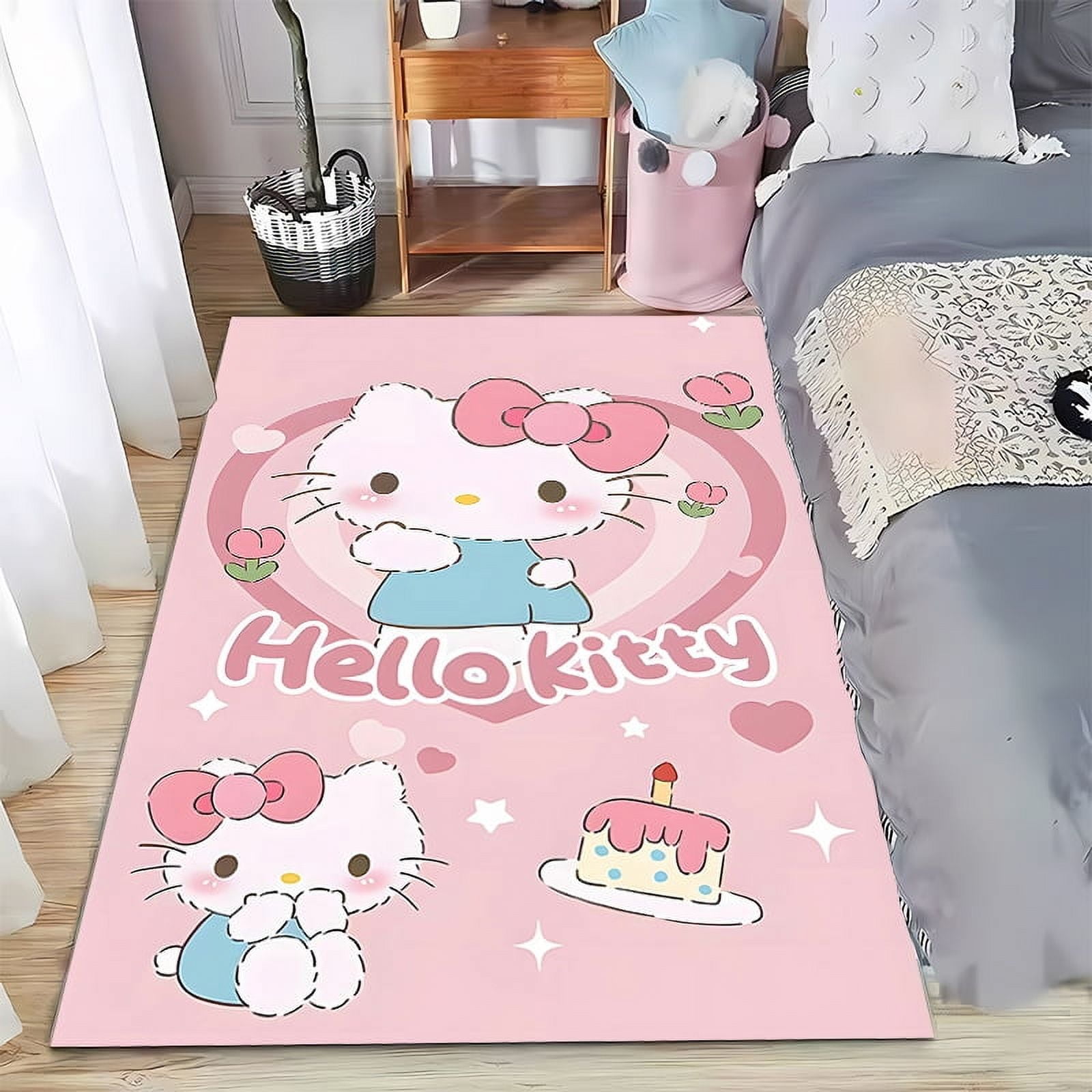 Cute Style Sanrio Hello Kitty Cartoon Living Room Bedroom Carpet ...