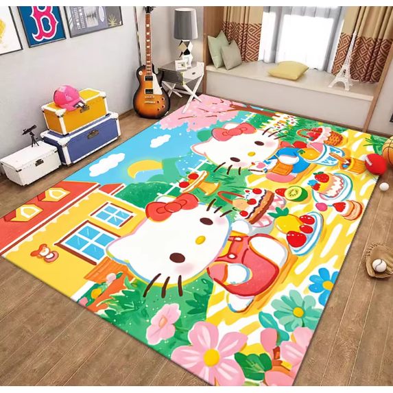 Cute Style Sanrio Hello Kitty Cartoon Living Room Bedroom Carpet ...