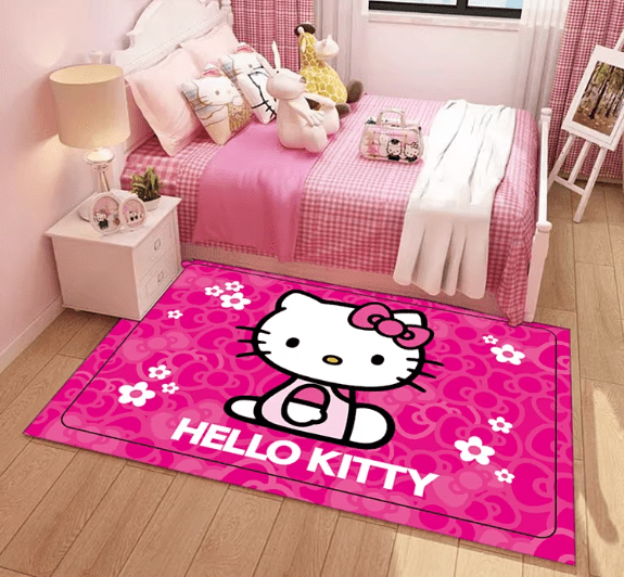 Cute Style Sanrio Hello Kitty Cartoon Living Room Bedroom Carpet ...