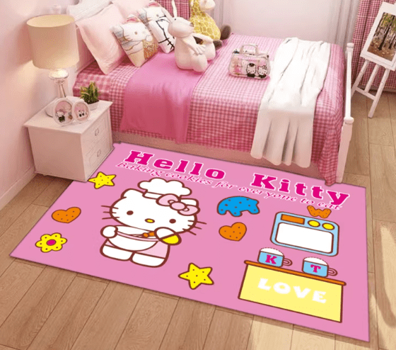 Cute Style Sanrio Hello Kitty Cartoon Living Room Bedroom Carpet ...