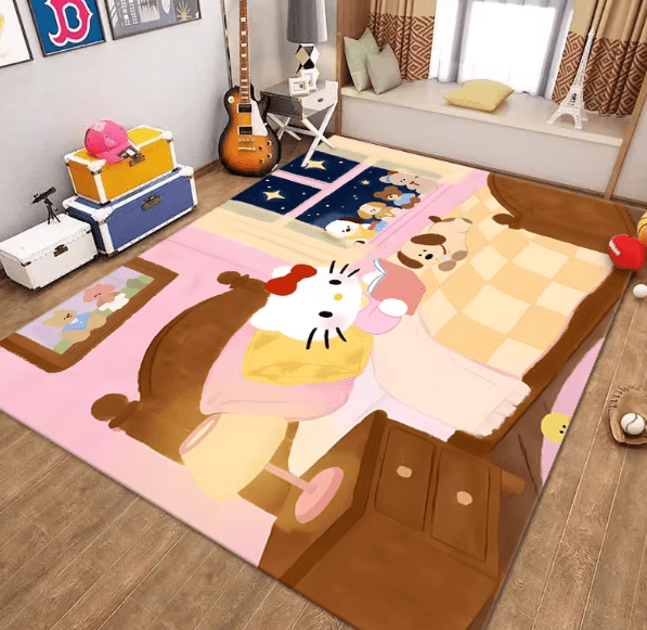 Cute Style Sanrio Hello Kitty Cartoon Living Room Bedroom Carpet ...