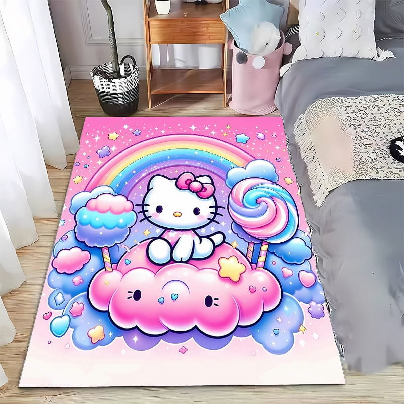 Cute Style Sanrio Hello Kitty Cartoon Living Room Bedroom Carpet ...
