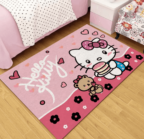Cute Style Sanrio Hello Kitty Cartoon Living Room Bedroom Carpet ...