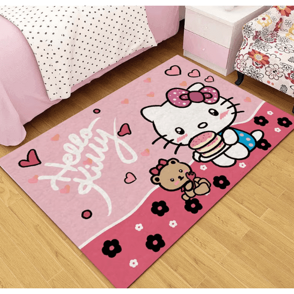 Cute Style Sanrio Hello Kitty Cartoon Living Room Bedroom Carpet ...