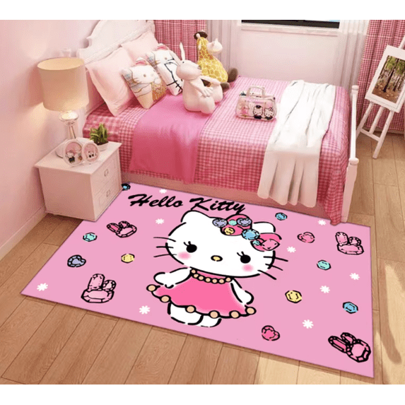 Cute Style Sanrio Hello Kitty Cartoon Living Room Bedroom Carpet ...