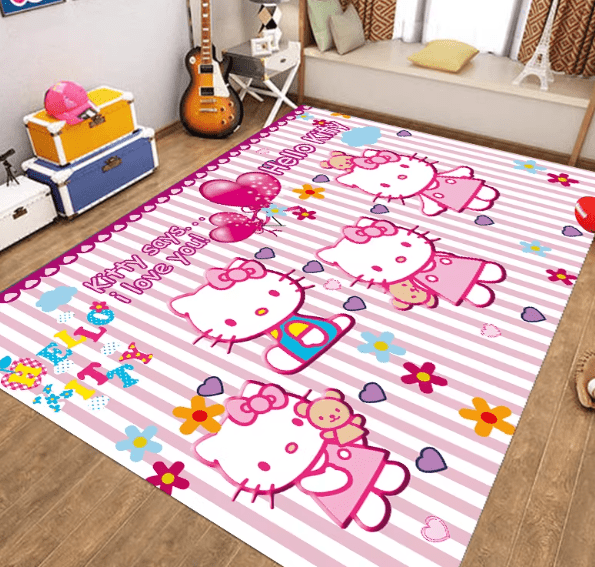 Cute Style Sanrio Hello Kitty Cartoon Living Room Bedroom Carpet ...