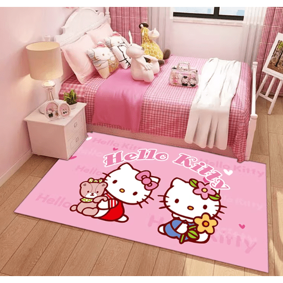 Cute Style Sanrio Hello Kitty Cartoon Living Room Bedroom Carpet ...
