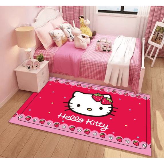 Cute Style Sanrio Hello Kitty Cartoon Living Room Bedroom Carpet ...