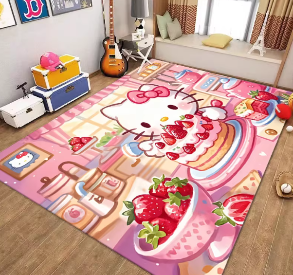 Cute Style Sanrio Hello Kitty Cartoon Living Room Bedroom Carpet ...