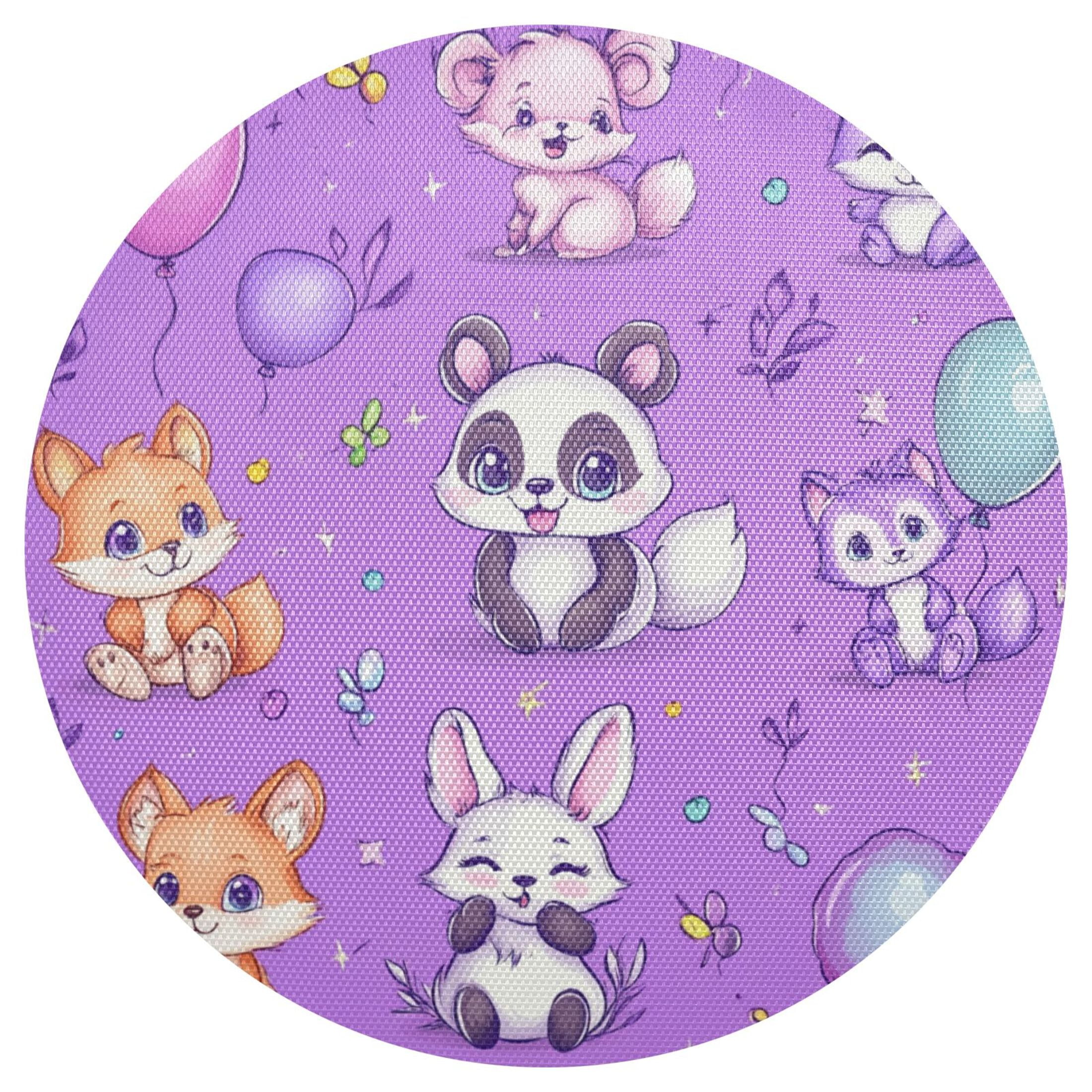 Cute Stylized Pandas Pattern 4-Piece 15.4in Heat-Proof PVC Plate Mats ...