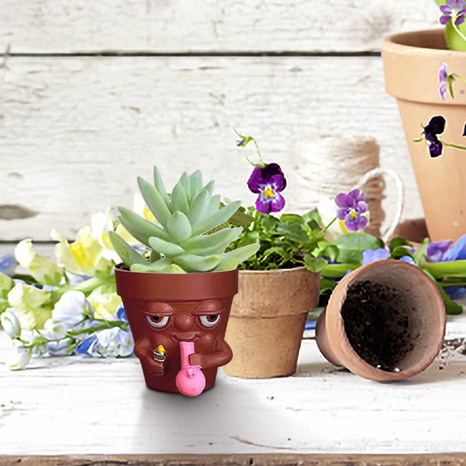 Cute Succulent Pots, 2.4 Inch Small Funny Planter Pot -Plants Not ...