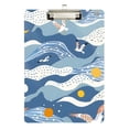 Cute Summer Beach Wave Gulls Acrylic Clipboard Drawing Board with Hook ...