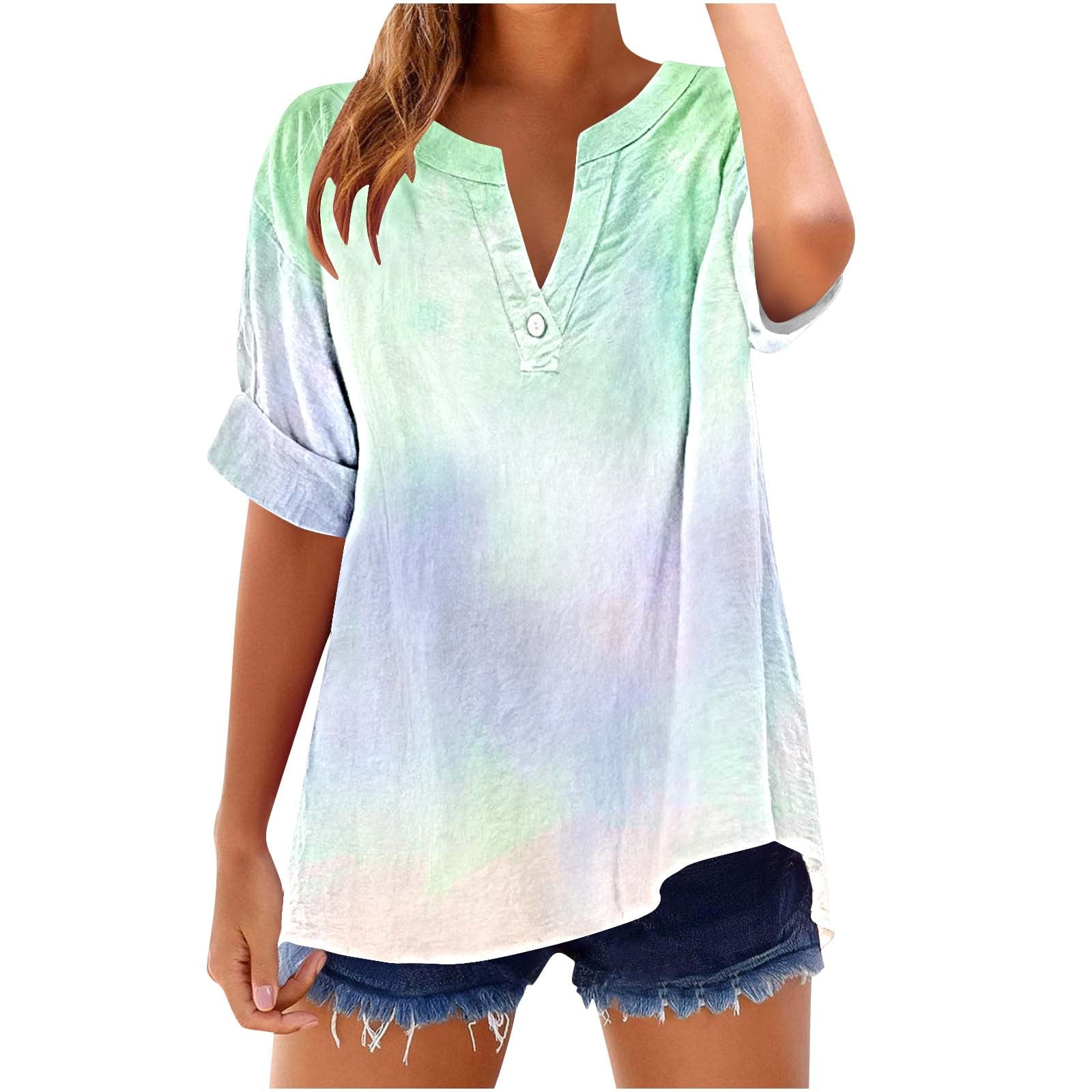 Cute Summer Clothes for Women Over 50 Blouses for Women 2025 Short ...