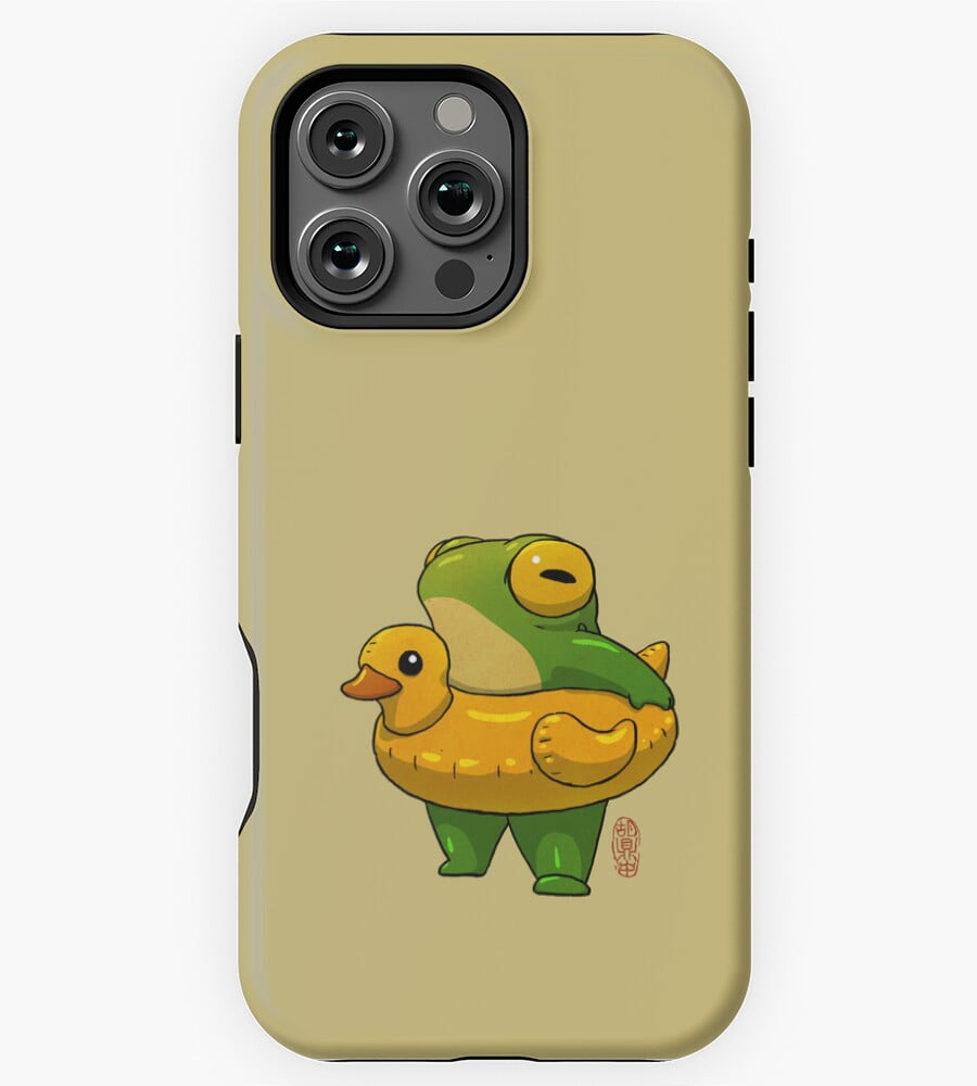Cute Summer Ducky Frog Pool GA446 Phone Case for iPhone 11 to 17 Pro ...
