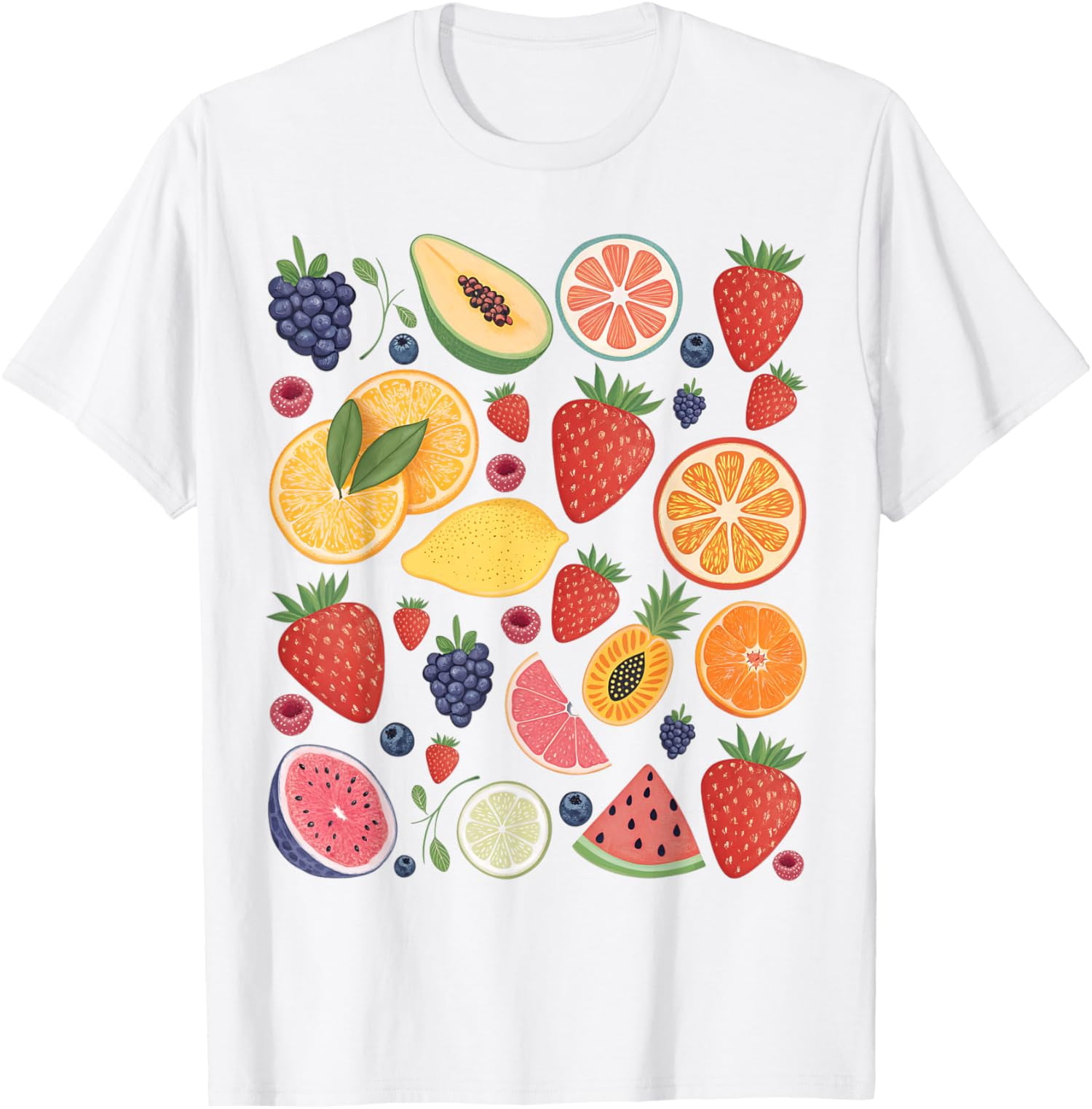 Cute Summer Fruit Beach Graphic T-Shirt - Walmart.com