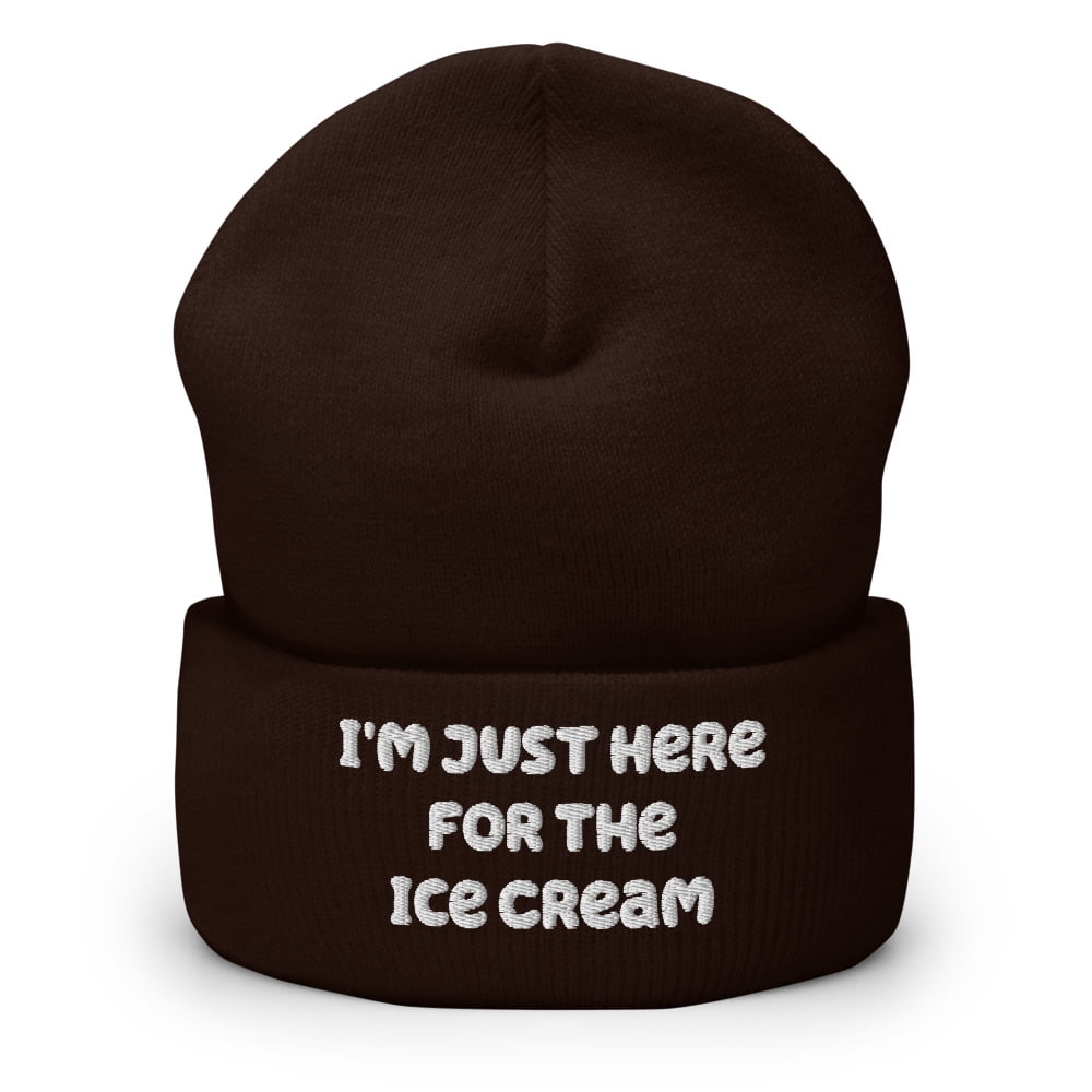 Cute Summer Ice Cream Lover Cuffed Beanie, I'm Just Here For The Ice ...