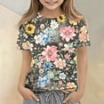 Cute Summer Tops for Kids Girls Size 6-7 Soft Casual Short Sleeve Crew ...