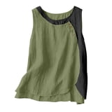 Cute Summer Tops Loose Asymmetric Button Decor Sleeveless Casual Top ...