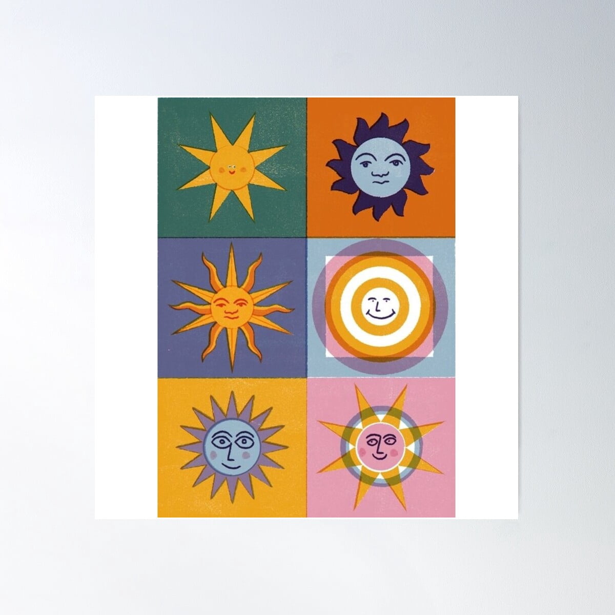 Cute Sun Poster Poster Wall Art, Modern Wall Decor For Living Room ...