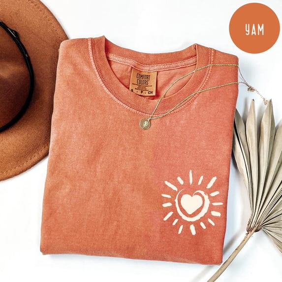 Cute Sun and Heart Graphic Comfort Colors Summer Shirt for Vacation and ...