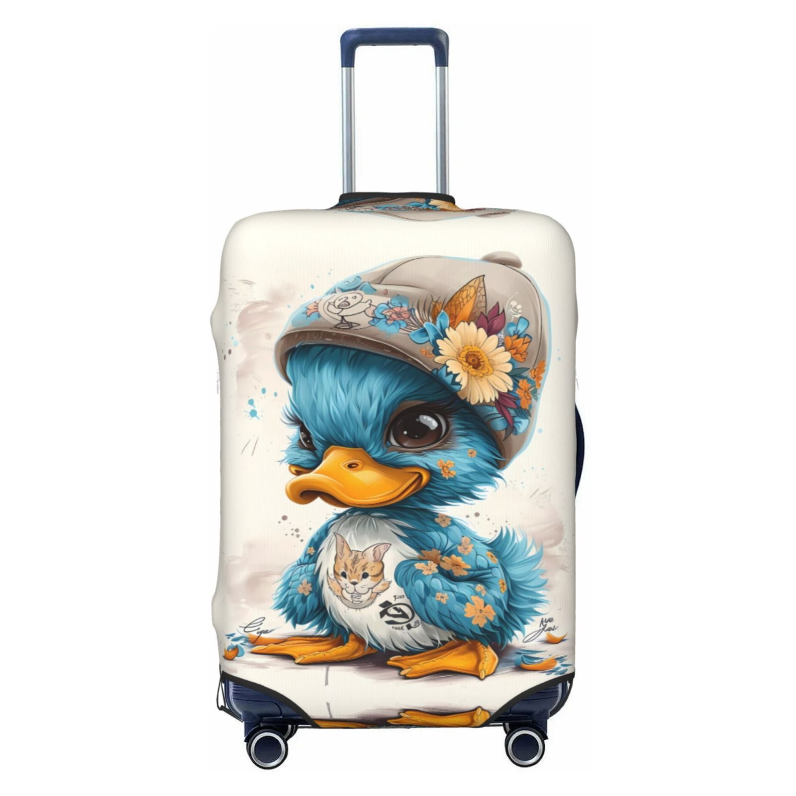 Cute Sunflower Blue Duck Luggage Cover, Suitcase Cover for Luggage Fits ...