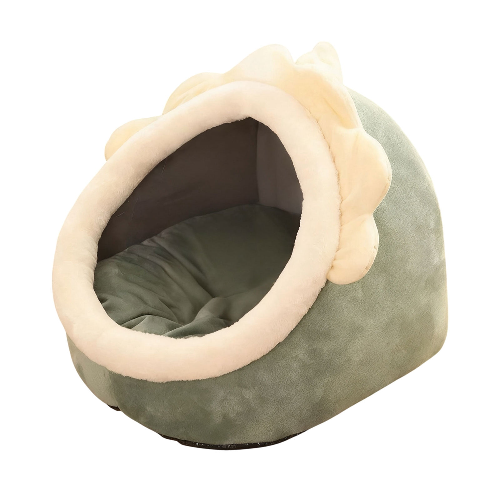 Cute Sunflower Hooded Cat House Bed, Semi-Enclosed Pet Bed Dog House ...