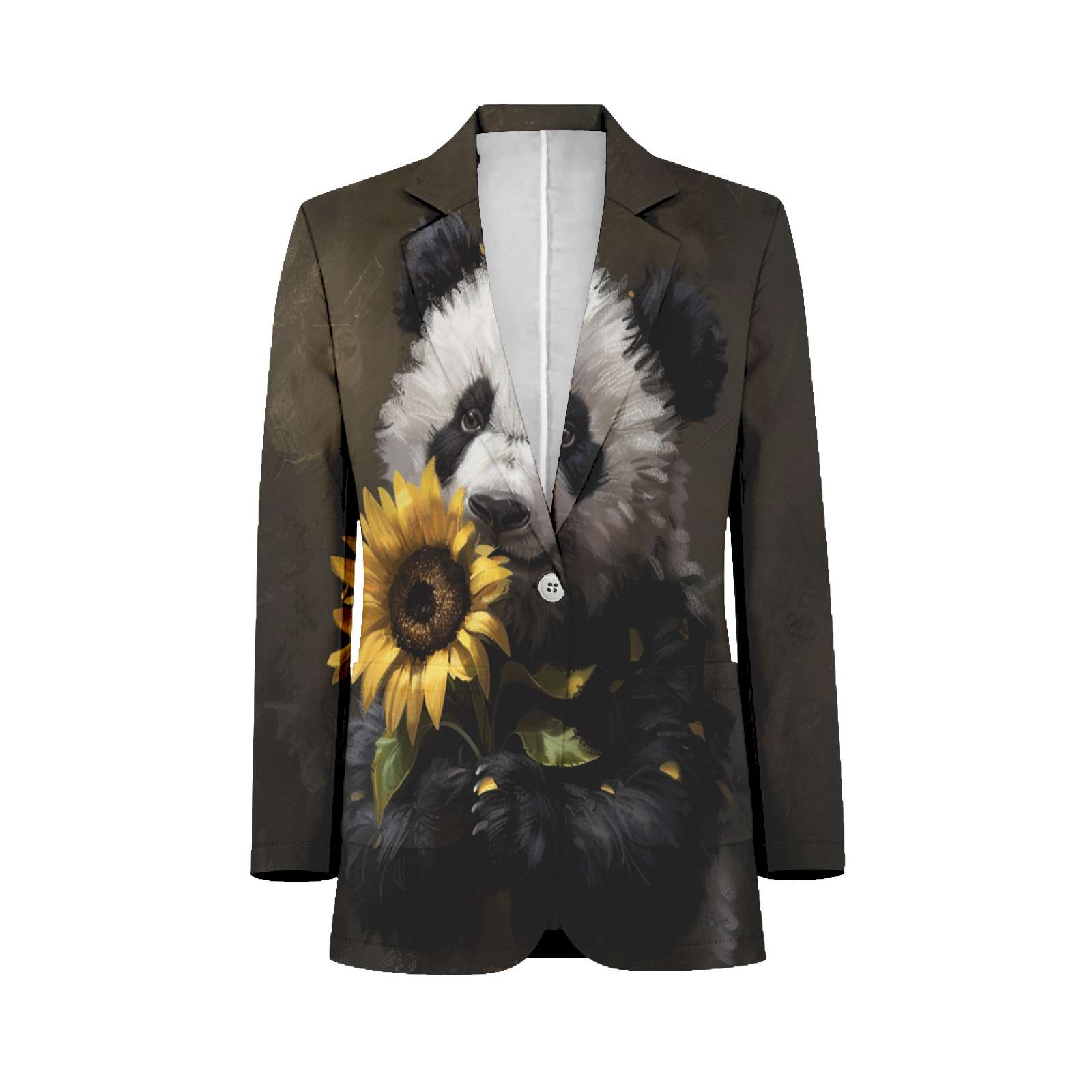 Cute Sunflower Panda Bear Mens Suits Shawl Collar Slim Fit Suit Mens ...