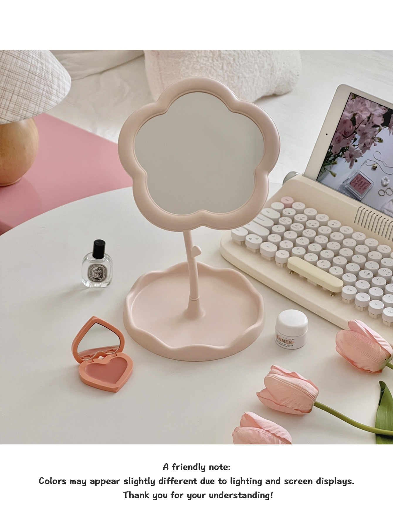 Cute Sunflower Rotatable Desktop Makeup Mirror Portable Cosmetic Vanity ...
