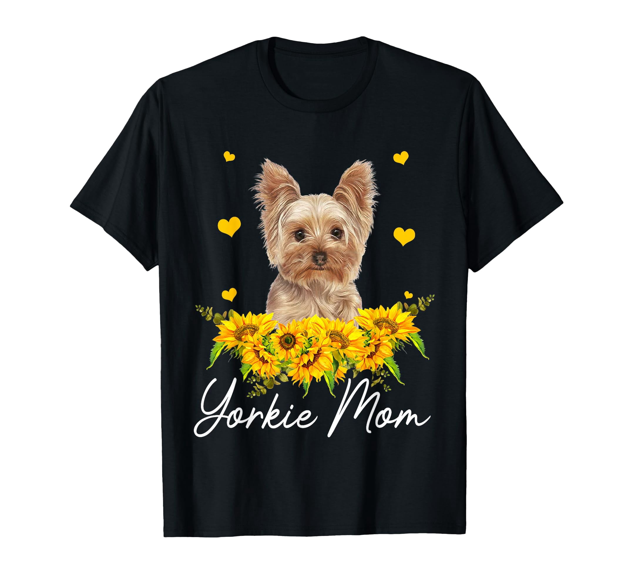 Cute Sunflower Yorkie Mom Dog Lover T-Shirt for Pet Enthusiasts ...