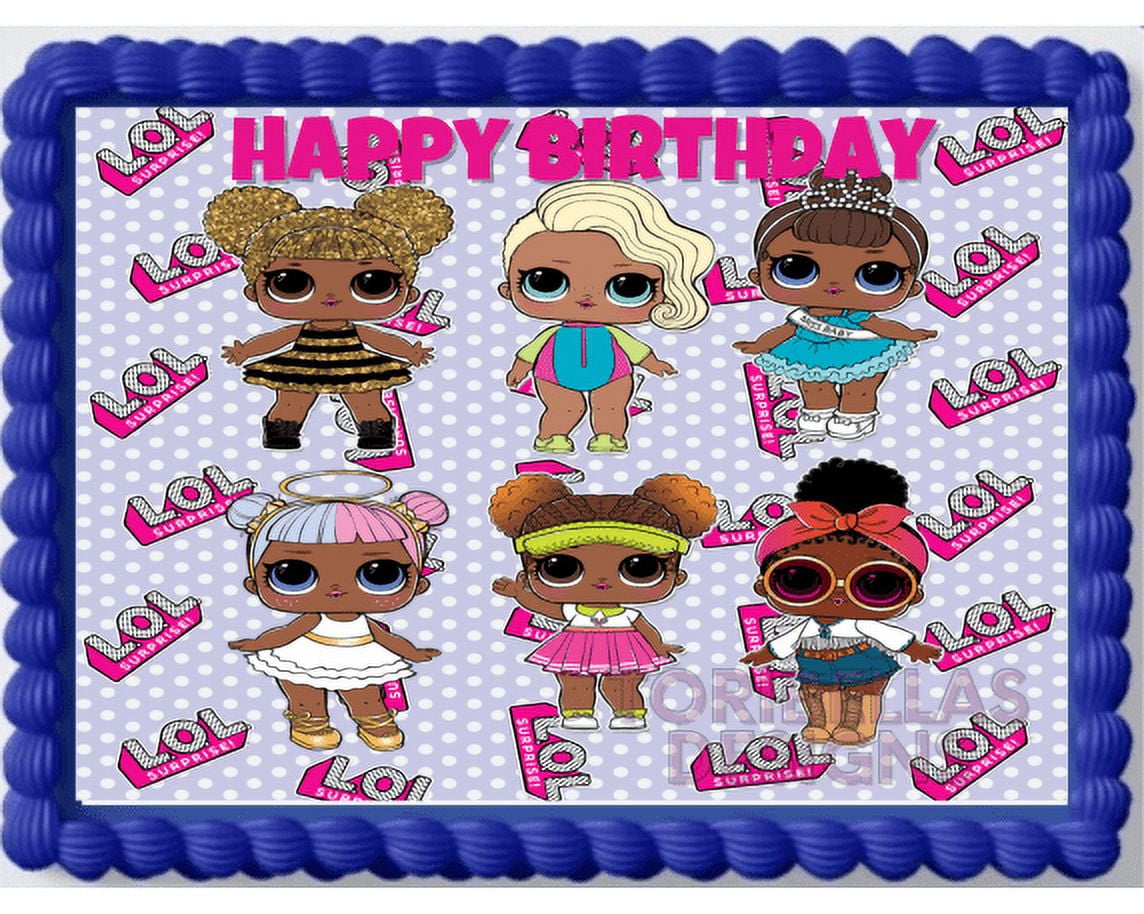 Cute Surprise Girls Edible Cake Topper Frosting Sheet Edible Photo ...