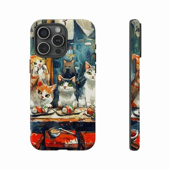 Cute Sushi Cat Bar Artwork Phone Case Japanese Food Cartoon with iPhone ...