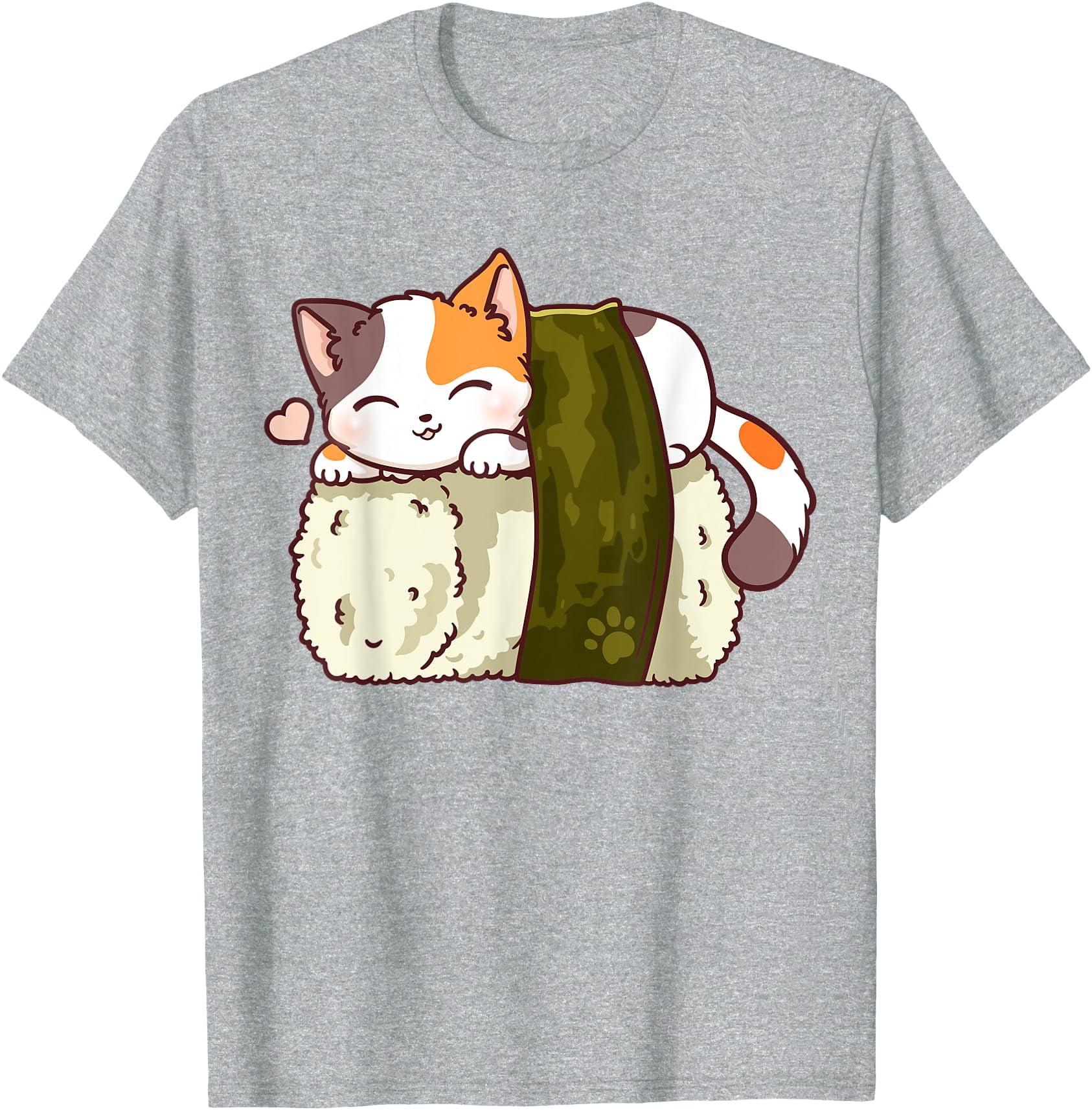 Cute Sushi Cat Kawaii Anime Neko Japanese Softstyle Unisex T-Shirt ...
