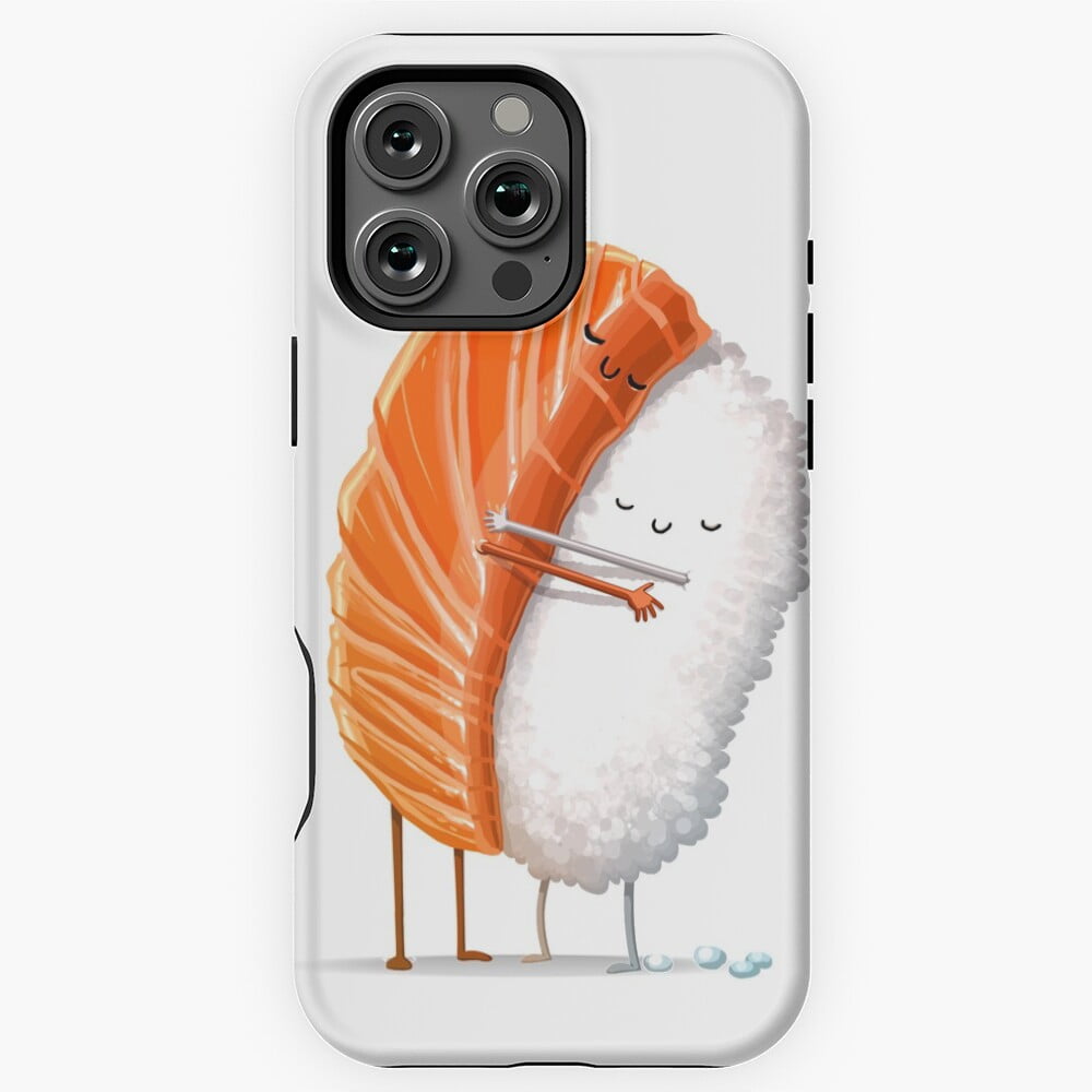 Cute Sushi Hug Kawaii Food Phone Case for iPhone 16 15 14 13 12 11 Pro ...