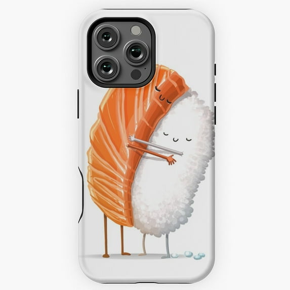 Cute Sushi Hug Kawaii Food Phone Case for iPhone 16 15 14 13 12 11 Pro ...