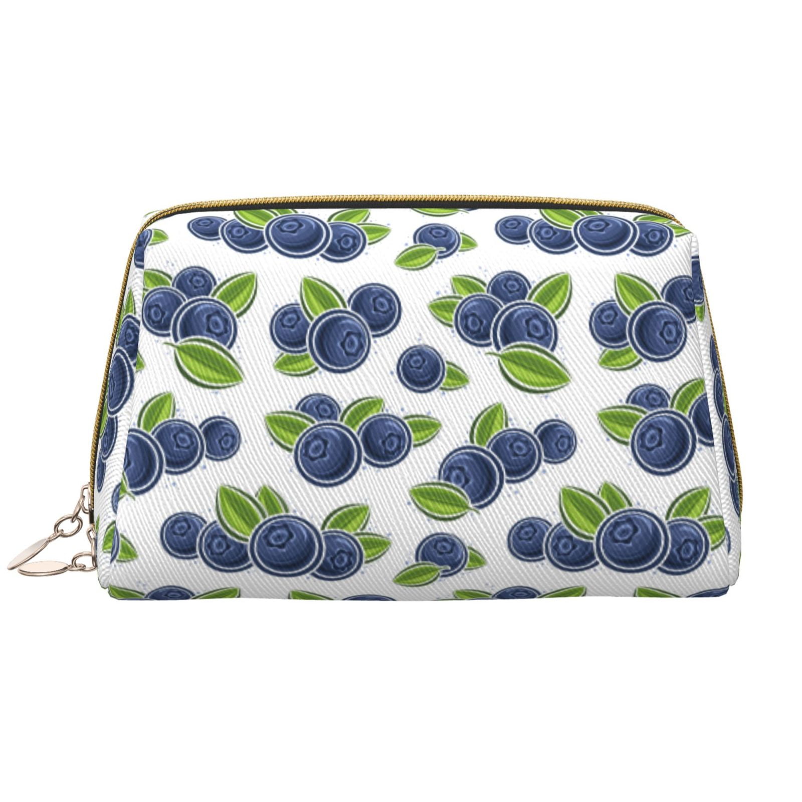 Cute Sweet Blueberry Makeup Bag, Large Capacity Travel Cosmetic Bag for ...