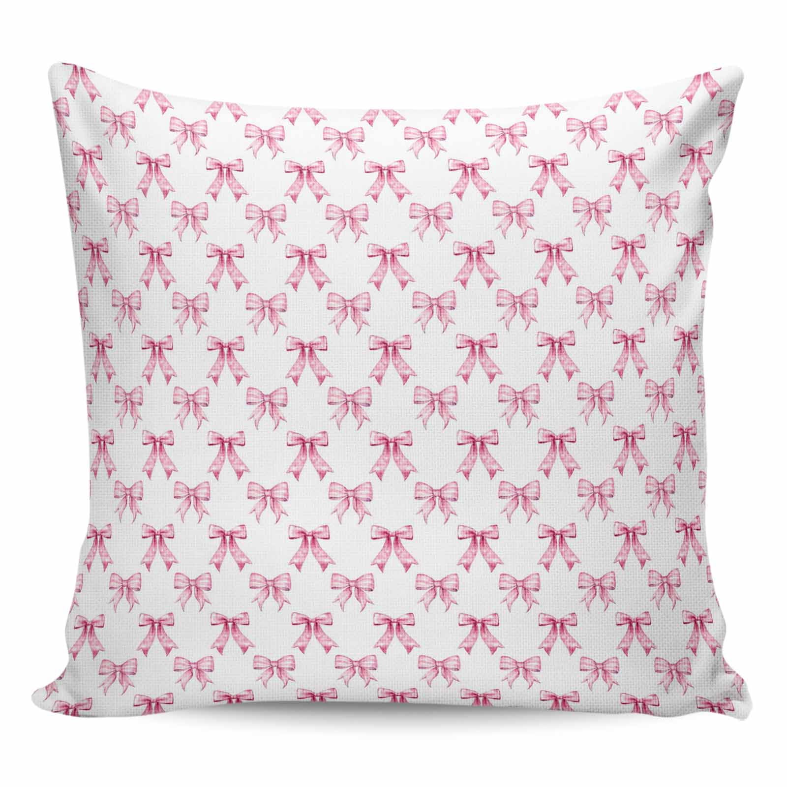 Cute Sweet Bows Throw Pillow Cover Simple Pink Bow Whiter Background ...