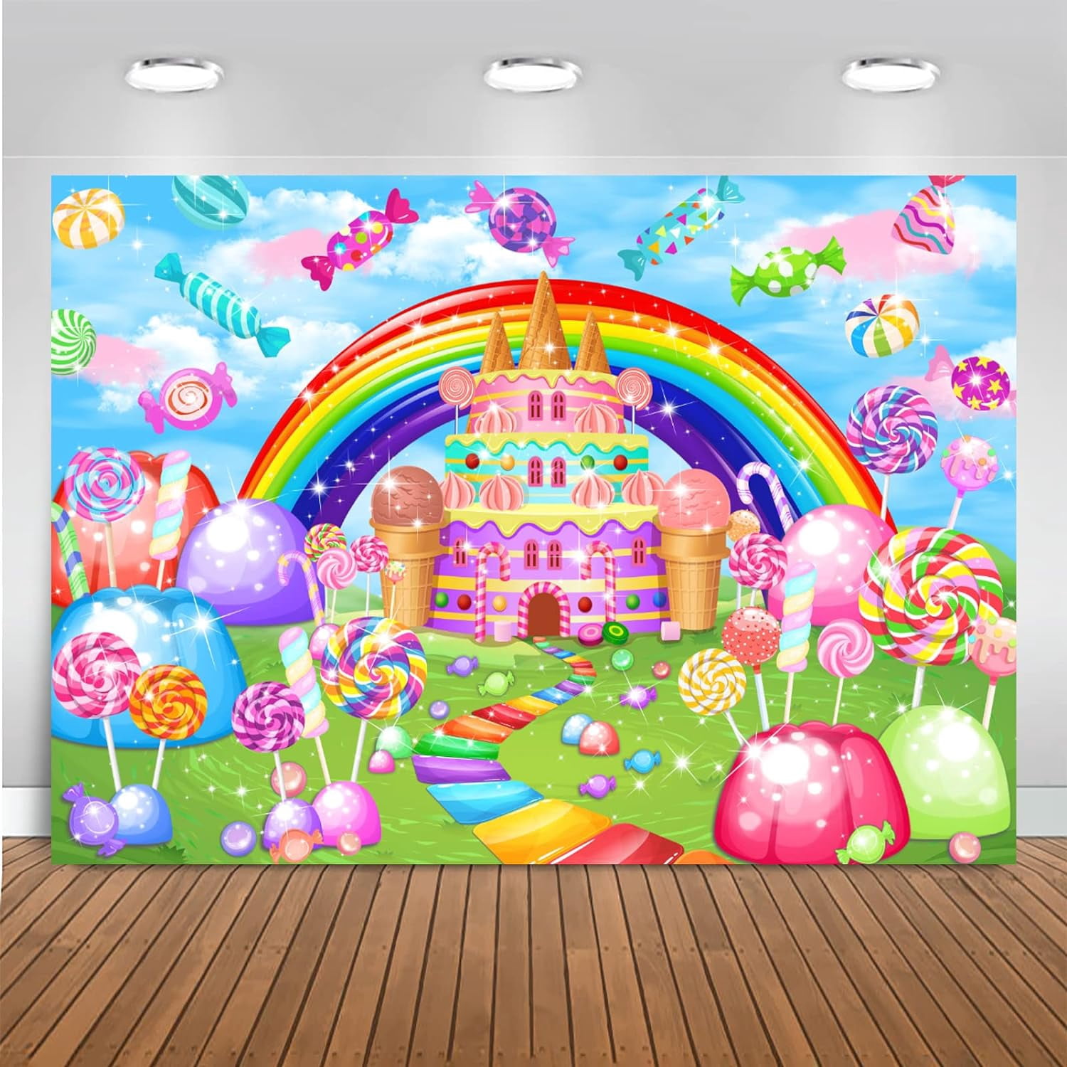Cute Sweet Candyland Backdrop Lollipop Sweetest Candy Theme Birthday ...