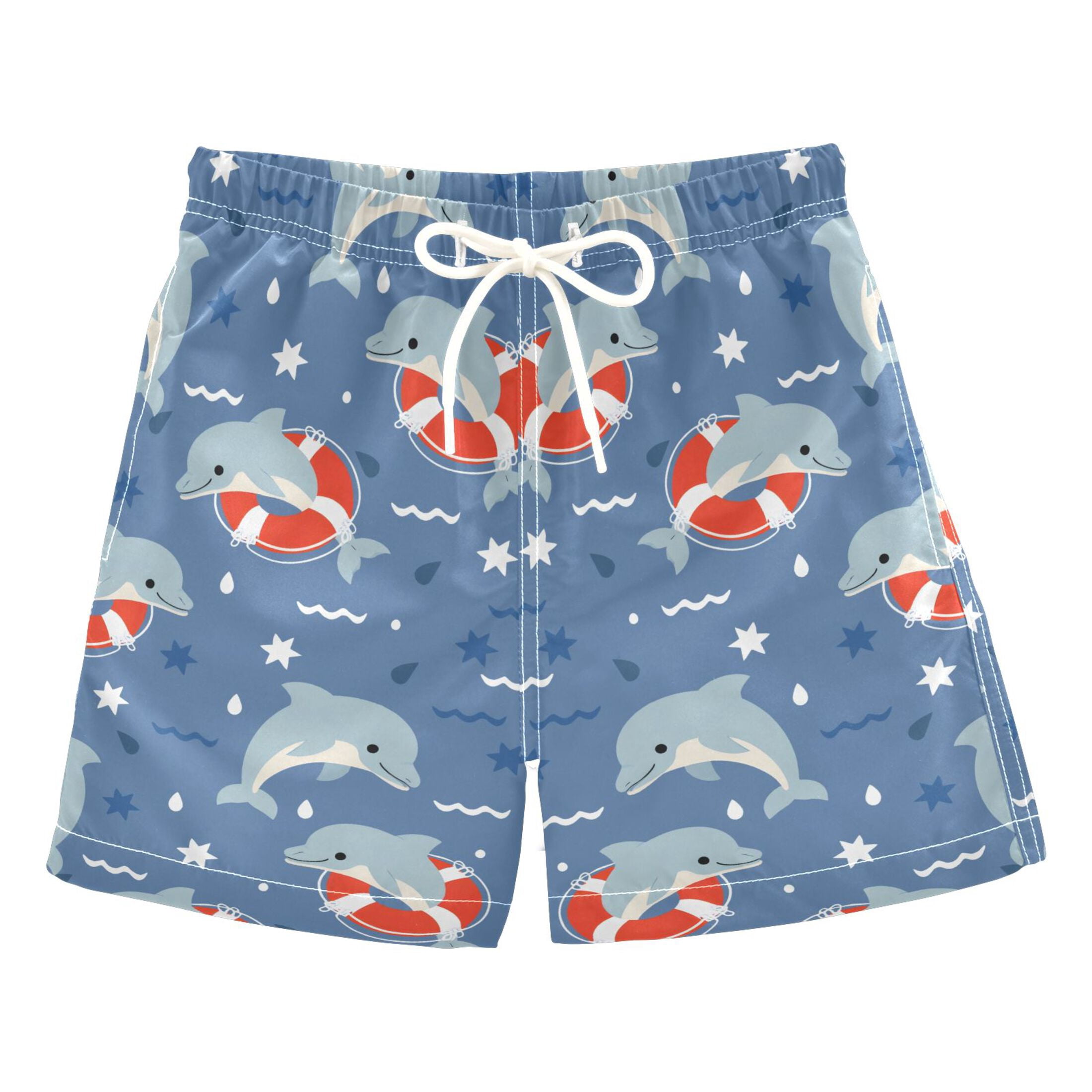 Cute Swimming Circle Pattern Swim Trunks Quick Dry Beach Pool Board ...