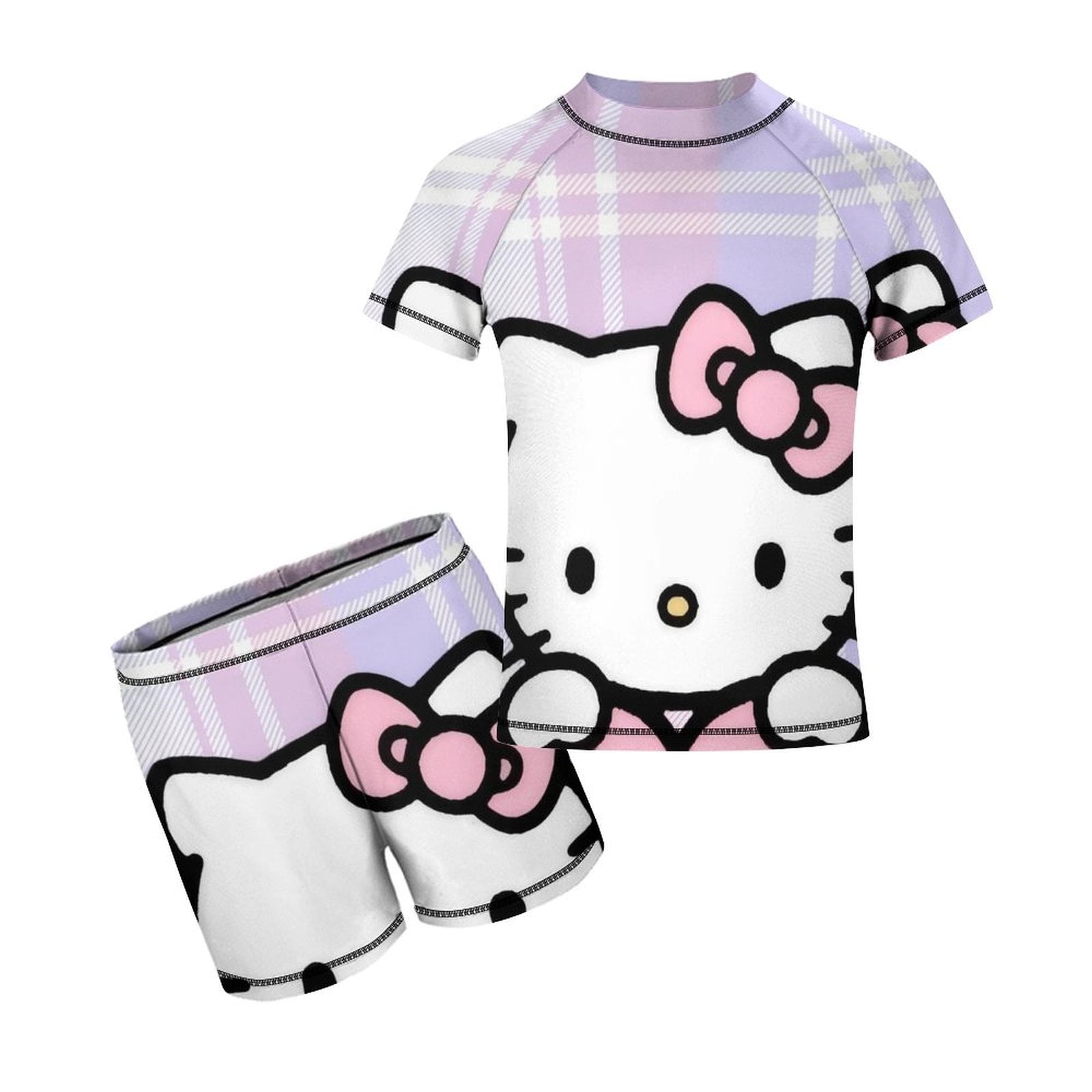 Cute Swimsuit Hello Kitty Girls Swimwear Beautiful Strap Swimsuit Sets ...