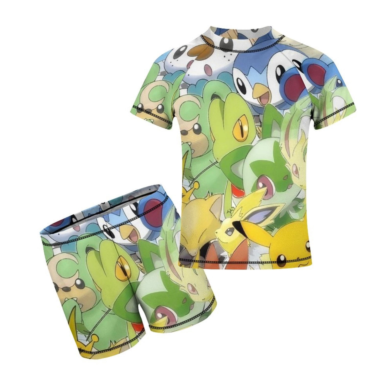 Cute Swimsuit Pokemon Girls Boys Swimwear Beautiful Strap Swimsuit Sets ...