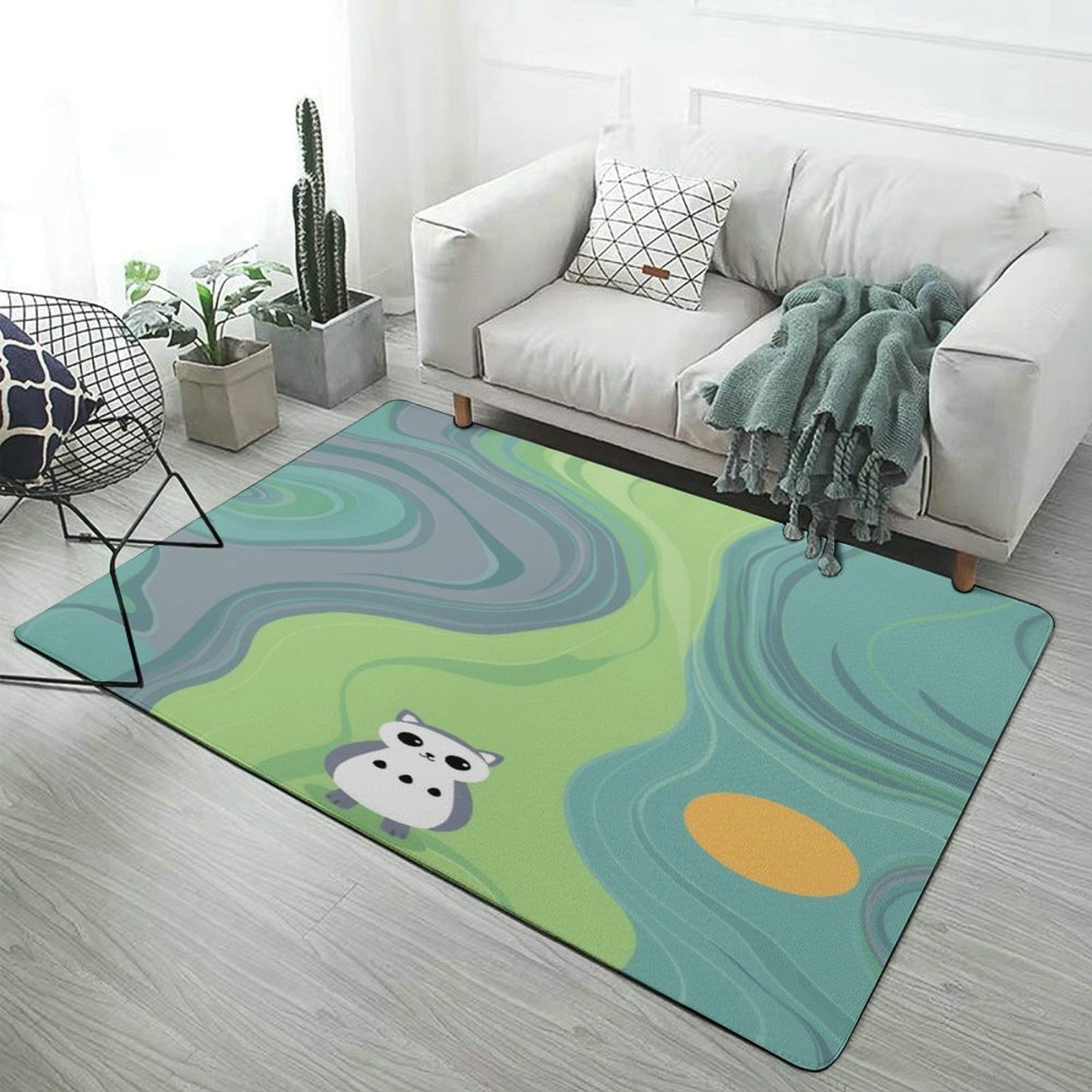 Cute Swirl Animal Art Light Luxury Home Carpets Living Room Ration ...