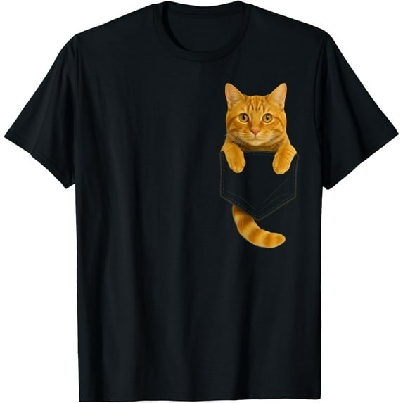 Cute Tabby Cat Pocket Funny Gifts Cat Dad Mens T-Shirt - Walmart.com